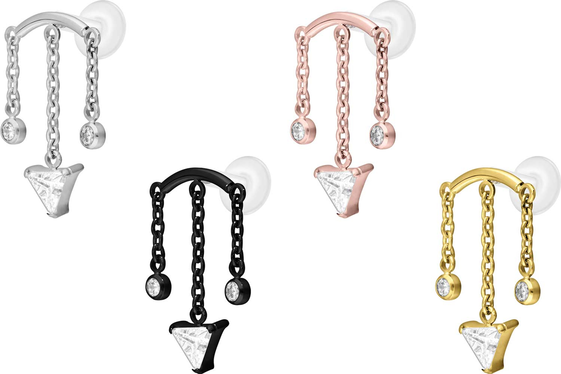 PTFE labret with internal thread + titanium attachment WIND CHIME | 8 ...